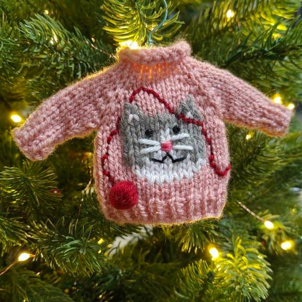 Primitive Christmas Tree Mini Sweater Ornament - Etsy