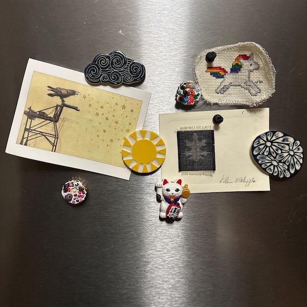 Colorful Hand Carved Ceramic Refrigerator Magnet - Etsy