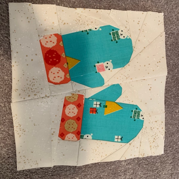 Mittens Quilt Block Pattern, PDF Instant Download, Christmas Decor, Modern Quilt Pattern - Etsy