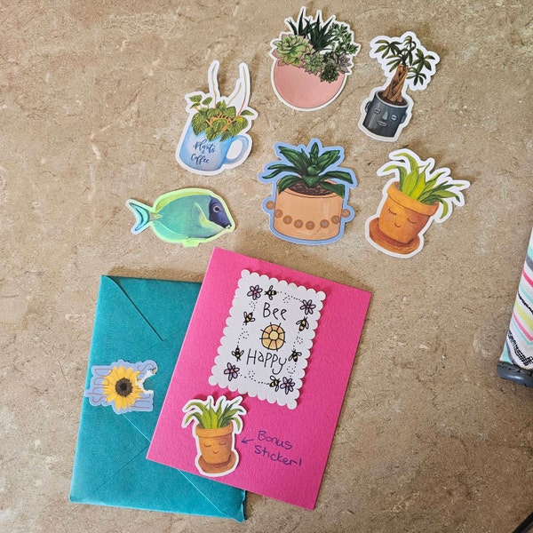 Pink Flower Sticker Sheet - 4x6 Sticker Sheet, Plant Lover Stickers ...