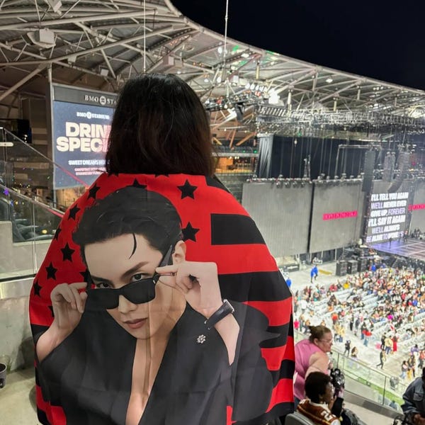 SKZ Han Finger Heart American Flag, Han Jisung Pink American Tapestry ...