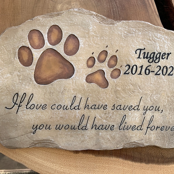 Pet Memorial Stones Dog Memorial Stones, Paw Prints Pet Dog Garden ...