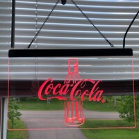 Coke, Coca Cola LED Sign Light Neon Acrylic Carved Hanging Wall Mancave ...