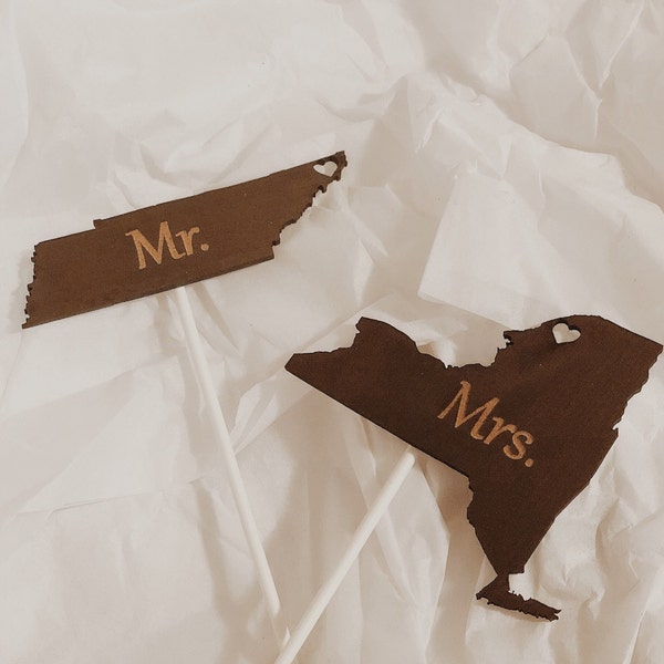 State Wedding Cake Toppers, Country Cut Outs, Ampersand, Rustic ...