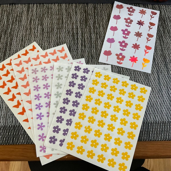 1/2 Inch Mini Flower Sticker Sheet 13mm - Etsy