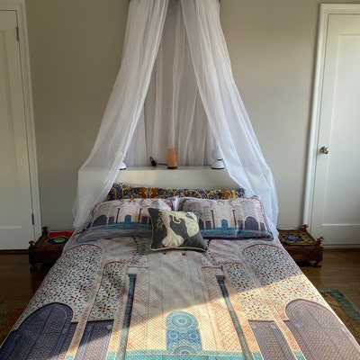 Greek Key Bed Crown Beautifully Handcrafted for Your Bedroom Teester ...