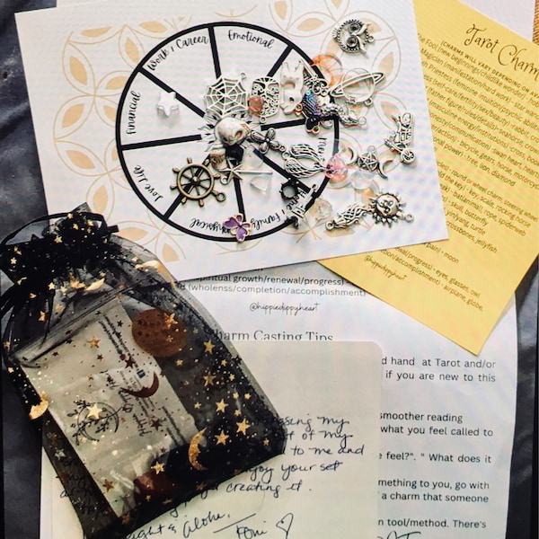 Charm Casting Set - Tarot Edition, Tarot Charms, Charm Divination Set ...