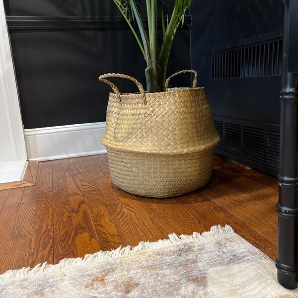 Seagrass Belly Basket Planter for Plantsman,indoor Planter Bohemian ...