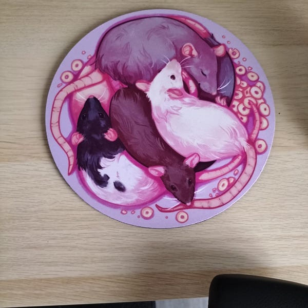 Mouse Pad - Rat Cuddle Puddle - Computer Mat - Desktop Mousepad - Desk ...