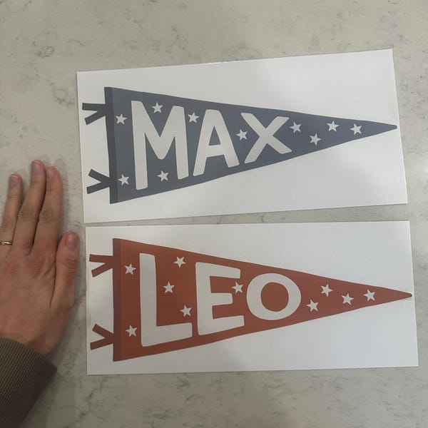 Custom Pennant Flag Wall Sticker | Personalised Pennant Flag Sticker ...