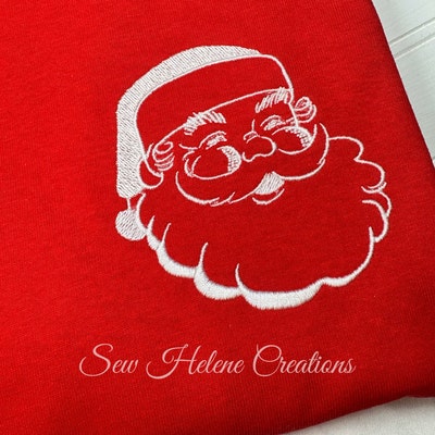 Retro Style Santa Face Machine Embroidery Design 4 Sizes - Etsy