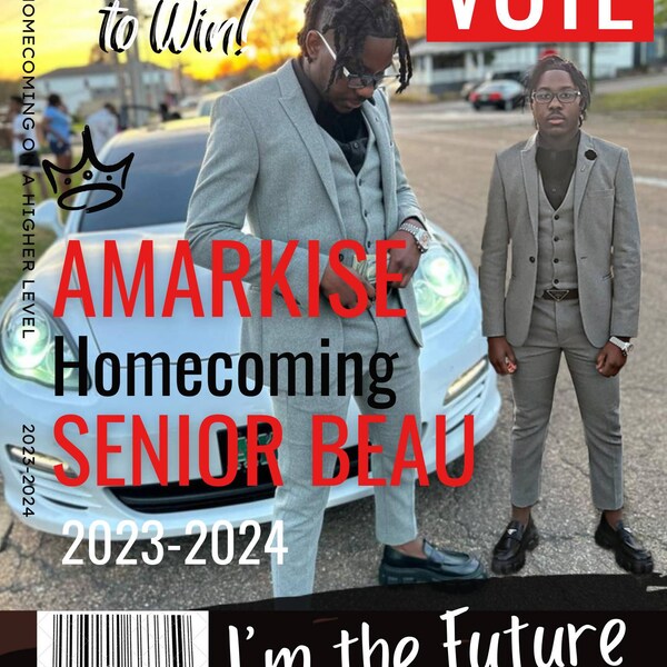 Homecoming King, Homecoming Prince Magazine Styled Poster, Class ...