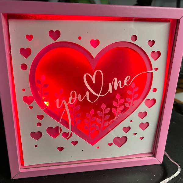 3D Heart Shadow Box, With +4 Option Valentines Day Shadow Box, Layered ...