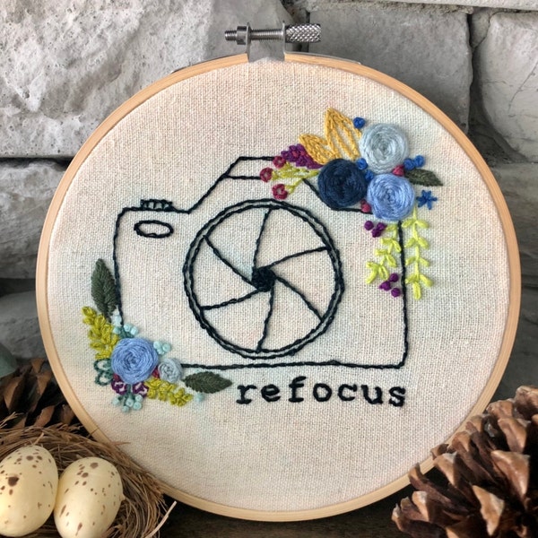 Camera Embroidery Pattern / Beginner Embroidery Pattern/ Hand ...