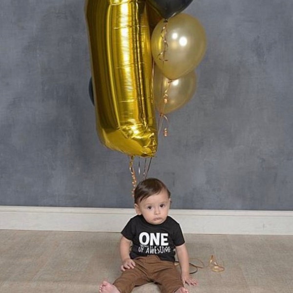 ONE Whole Year of Awesome - 1st Birthday Shirt - Front and Back Design ...
