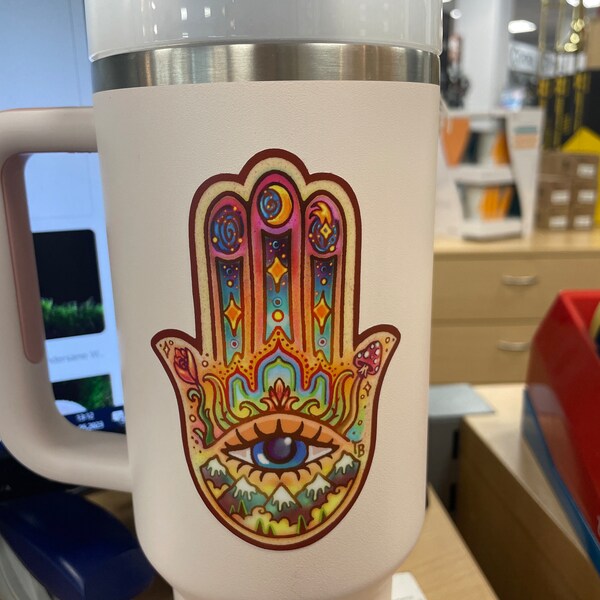 HAMSA HAND // Weatherproof Outdoor Sticker // Vinyl 4" - Nature ...