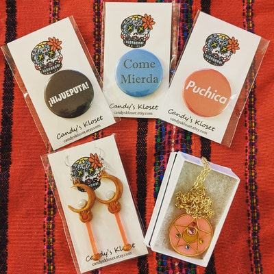 Puchica Button Pin latinx Pins Latino Pins Central America - Etsy
