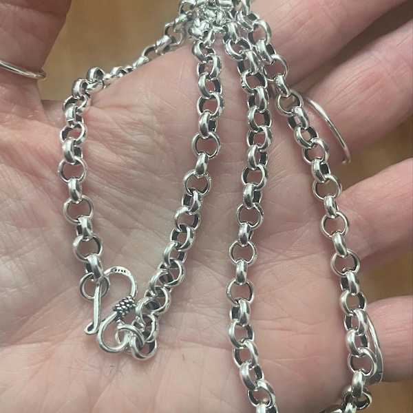 Sterling Silver Rolo Chain, 925 Silver Belcher Chain, Rolo Necklace ...