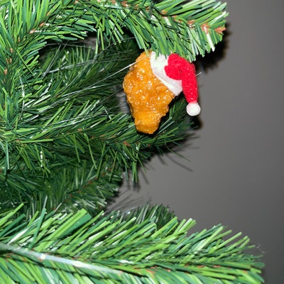 Real Chicken Nugget With Santa Hat Ornament real Preserved - Etsy