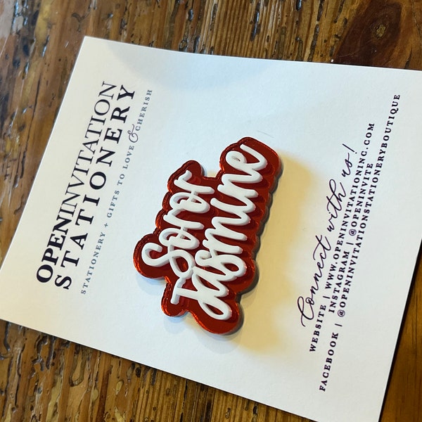 Red and White Acrylic Lapel Pin | Delta Sigma Theta | Sorority Pin - Etsy