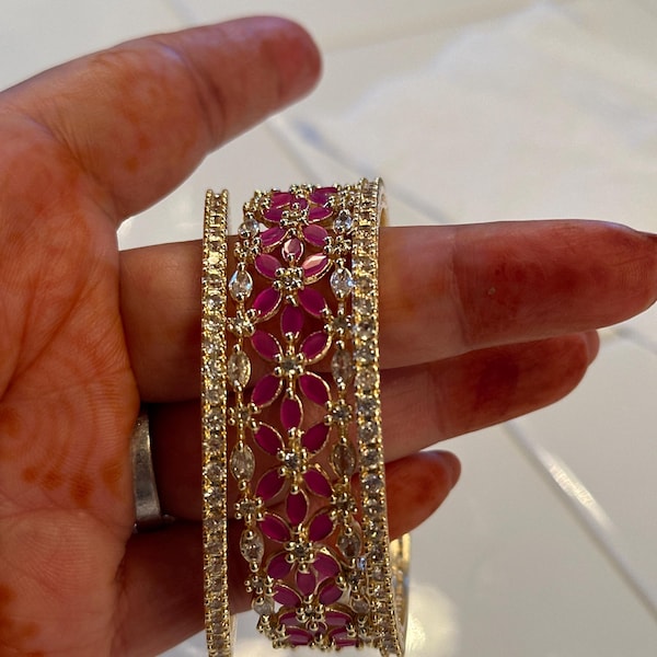 Indian Golden CZ Bangles/bracelets American Diamond Bangles/cubic ...