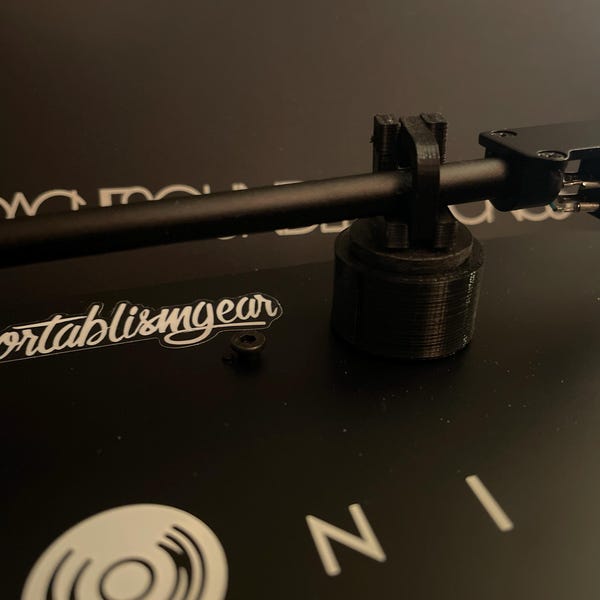 Long Brass LED Light for High Platter Vinyl Record Players Rechargeable ...