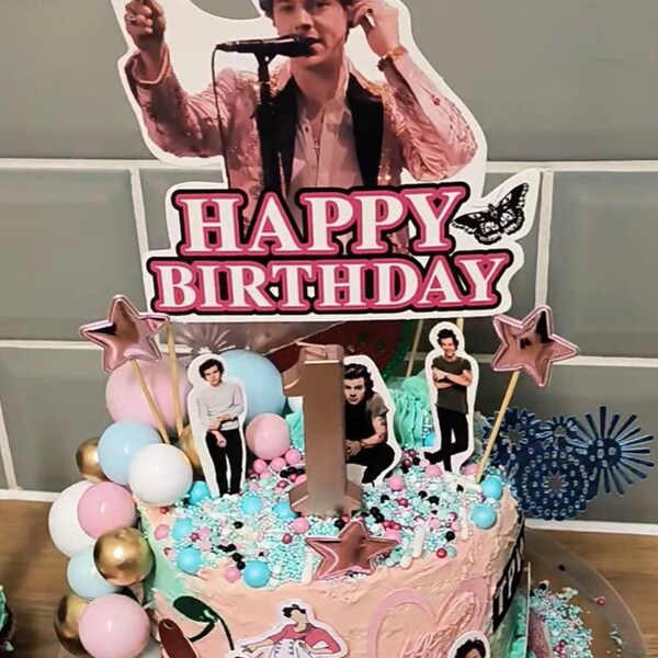 Harry Styles Cupcake Toppers, Cake Toppers, Harry Styles, Glitter ...
