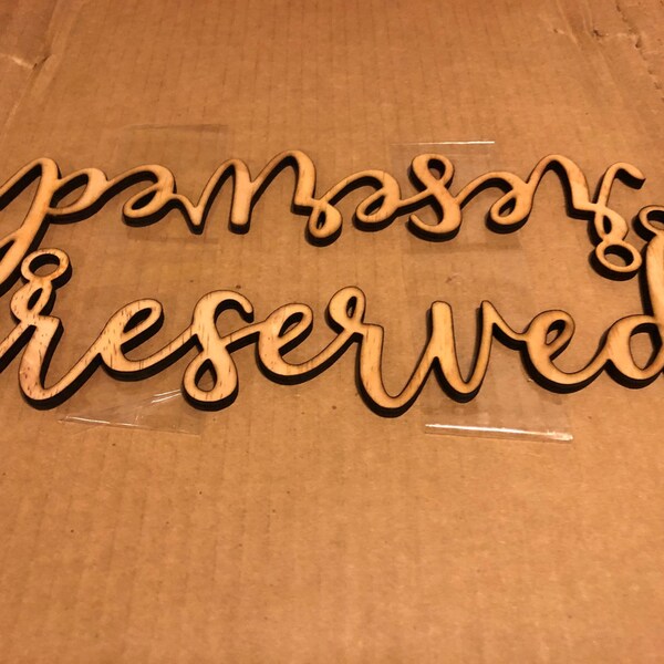 Birchwood Reserved Sign: Cursive Wedding Chair Decor (set of 2) - Etsy