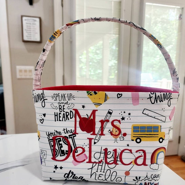 Teacher Room Teacher Gift Back to School Organizer Bin Storage Fabric ...