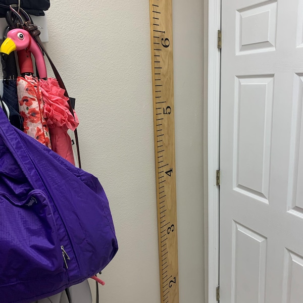 Engraved Wooden Growth Chart, Large Minimalistic Ruler, Measuring Stick ...