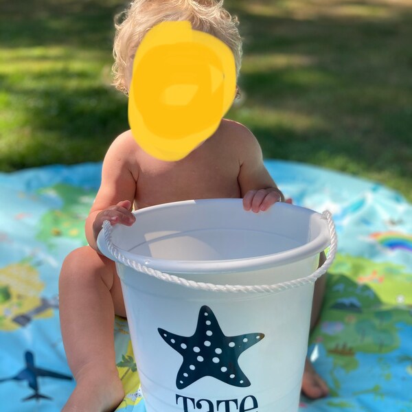 Personalized Rope Pail Bucket for Girls and Boys; Perfect for the Beach ...