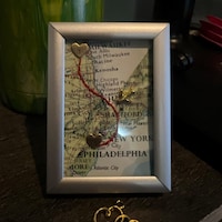 Long Distance Map Frame, String of Fate Gift (2x2.7") - Etsy Canada