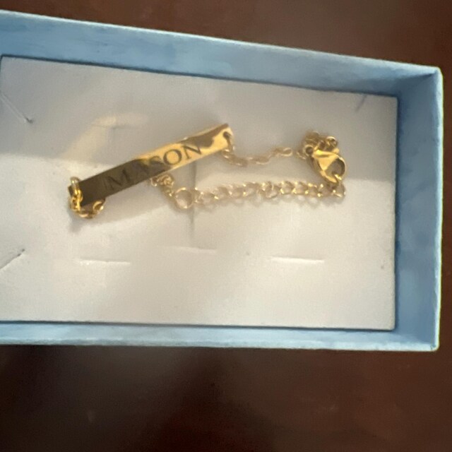 Gold Filled Baby Bracelet Personalized Engraving Unique Gift for Newborns or Kids Custom Name Message Jewelry 18K Gold Accent Etsy