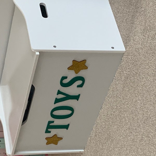 Name and Star Shaped Embellishments, Toy Box, Toy Box Decorations ...