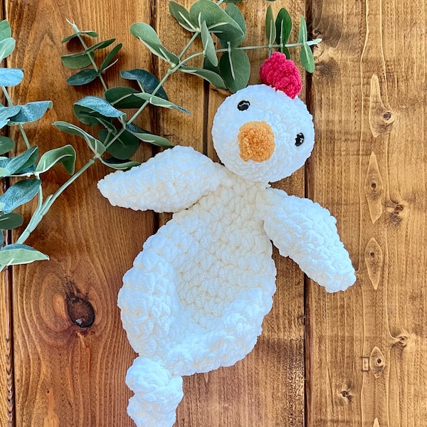 MINI Chickie Chicken Knotted Lovey — Crochet Chicken PATTERN - Etsy