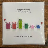 Fathers Day Card - Lego Brick Person People Card - Handmade ...