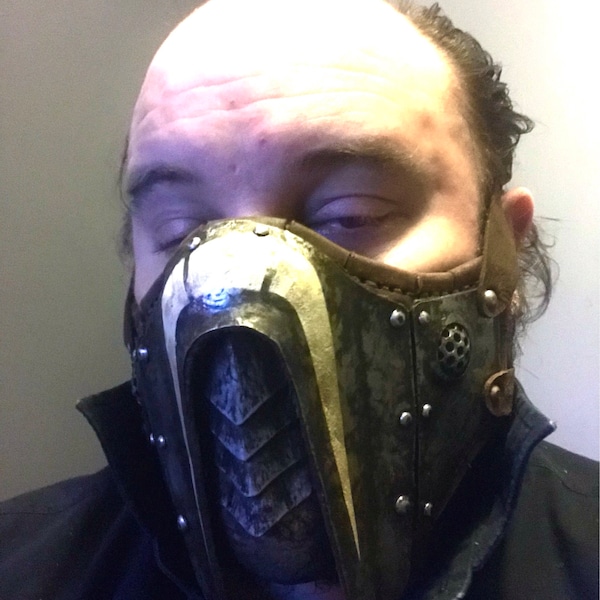 Leather & Steel Mask - Warlord Mask - Metal Dystopian Mask - Dieselpunk ...