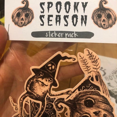Spooky Season Sticker Pack, Spooky Stickers, Halloween Stickers, Witchy ...