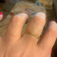 Minimalist Ring/ Thread of Gold Bands/stackable Handmade/dainty/twisty ...