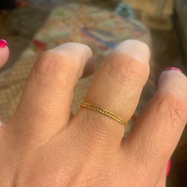 Minimalist Ring/ Thread of Gold Bands/stackable Handmade/dainty/twisty ...