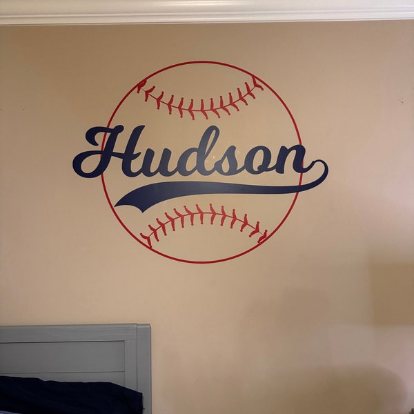 Personalized Baseball Name Wall Decal for Kids Baseball Sports Children ...