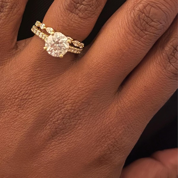 Dainty Stacking Ring, Diamond Wedding Band, Anniversary Gift, Gift for ...