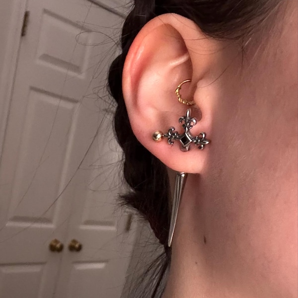 Thorns Ear Cuff, Gothic Ear Cuff, Stainless Steel Cuff, Gothic Jewelry ...