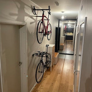 100% OAK Wood Bike Hanger Bike Shelf Bike Wall Mount Bike Rack Bike ...