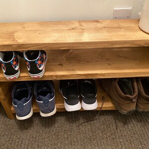 Hand Crafted Rustic Reclaimed Wooden Shoe Bench / Shoe Rack / - Etsy UK