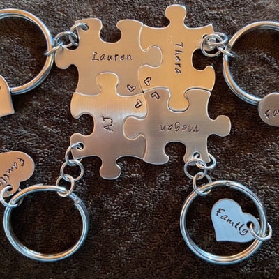 Puzzle Piece Family Keychains, Best Friend Puzzle Piece Keychains ...