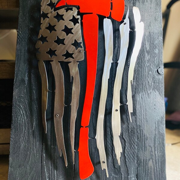 Ripped & Tattered U.S. Steel Flag With Reclaimed Wooden Frame, USA ...