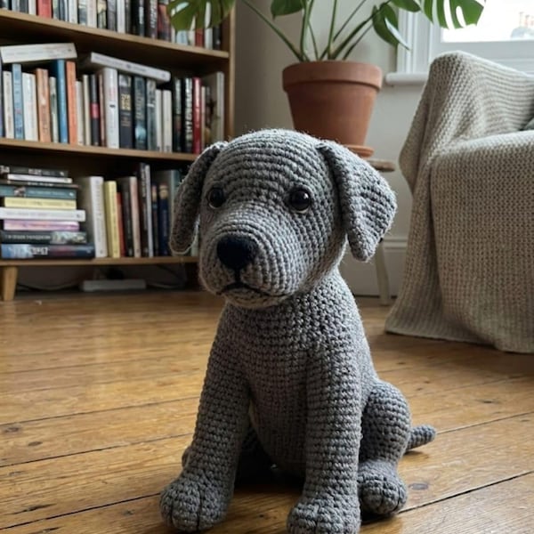 Realistic Labrador Amigurumi Crochet Pattern PDF, Grey Labrador Dog ...