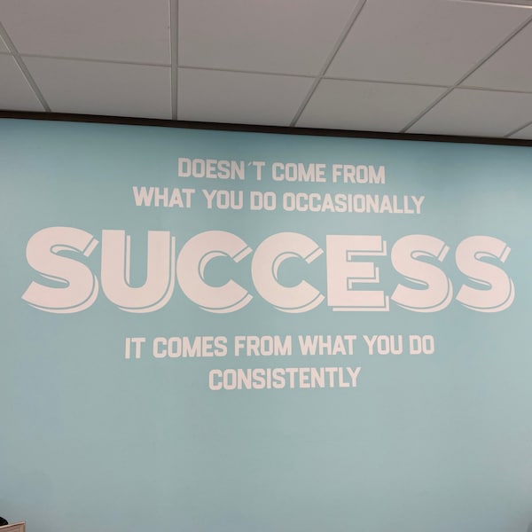 Success Wall Decal, Office Wall Art, Office Decor, Office Wall Decal ...