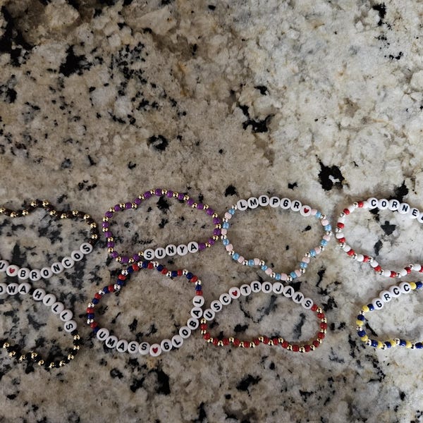 Customizable College Bracelet - Etsy